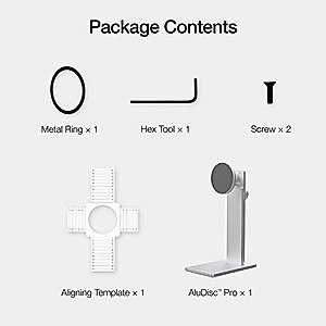 AluDisc Pro 360°-Directional Magnetic Aluminum Desk Phone Stand Tilt Swivel Rotate Angle Adjust Height 12" for All iPhone 15/14/13/12 Samsung Galaxy Note All Smartphones and Nintendo Switch (ST-520SI)