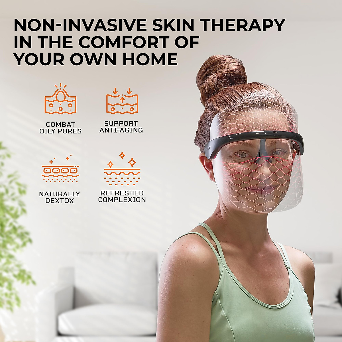 LifePro Red Light Therapy Face Mask - LED Light Therapy Mask with 3 Colors for Face - Portable Skin Care Device for At-Home Facials