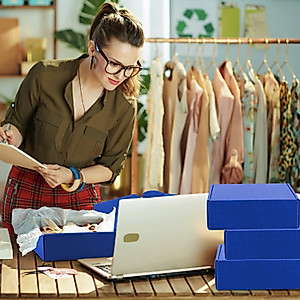 Cardboard Boxes Shipping Boxes,15 Pack Recyclable Corrugated Cardboard Box Small Mailing Storage Gift Boxes for Shipping, Mailing, Gifts Packaging, 6x6x2" (Dark Blue)