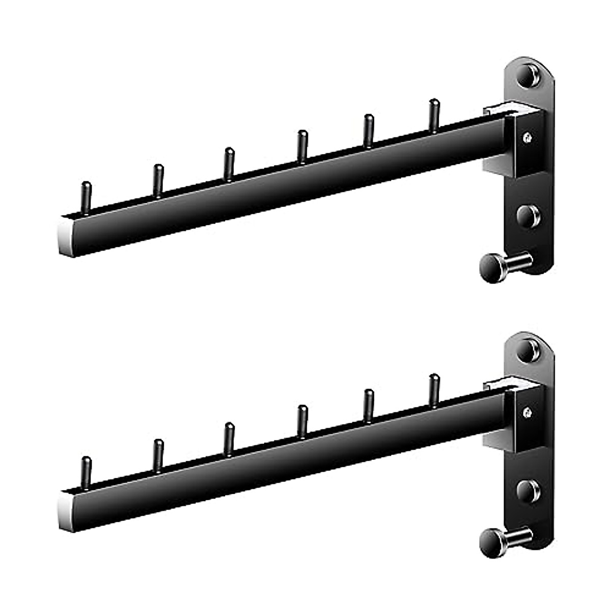 Haokaini 2pcs Laundry Hangers Wall Mounted Clothes Hanger Rack Foldable Stainless Steel Heavy Duty Clothing Drying Rack for Laundry Room Bathroom Balcony Utility Room