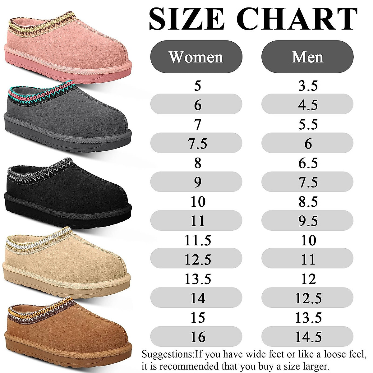 metricfalcon Women's Slippers Platform Mini Boots For Women Suede Leather Indoor/Outdoor Anti-Slip Slipper Comfy Fur Fleece Lined Sneakers Short Ankle Boot