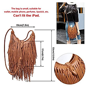 Vintage & Stylish Women Tassel Shoulder Bag PU Leather Bohemian Fringed Crossbody Shoulder Hobo Fringe bag (Black)