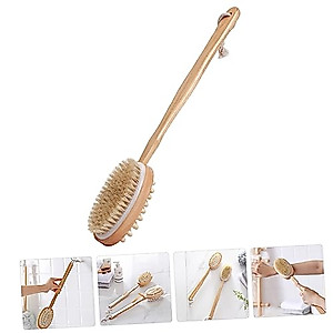 MARMERDO Bath Scrubber for Body Shower Scrub Brush for Body Lotion for Men Back Scrubber Back Scrubber for Bath Body Scrub Brush Exfoliating Brush Bullet Bath Brush Wooden Scraper Man Body