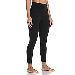 Colorfulkoala Women's High Waisted Tummy Control Workout Leggings 7/8 Length Ultra Soft Yoga Pants 25" (M, Black)