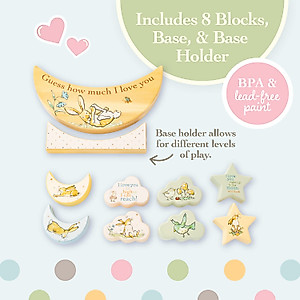 KIDS PREFERRED Guess How Much I Love You Wooden Balancing Stacker Toy and Decoration Educational Preschool Learning Wooden Blocks for Babies, Toddlers, and Kids