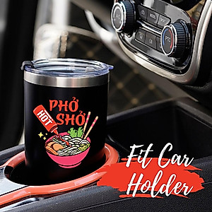 Onebttl Pho Gifts for Men Women, Pho Lovers, Vietnamese, Coworkers - Pho Sho - Stainless Steel 20Oz Tumbler, Black