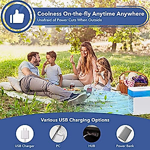 Portable Air Conditioners，USB Rechargeable Portable AC Unit, Small Air Conditioner AC Unit with 3 Fresh Wind Speeds for Personal, Mini Air Conditioner for Room Camping Car Office Ourtdoors