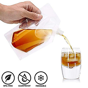 Cruise Liquor Flask Kit for Travel,Concealable and Reusable Rum Runner Alcohol Juice Travel Plastic Liquor Bags for Sneak Drink-4 x 32 oz + 3 x 16 oz + 3 x 8 oz + 1 funnel