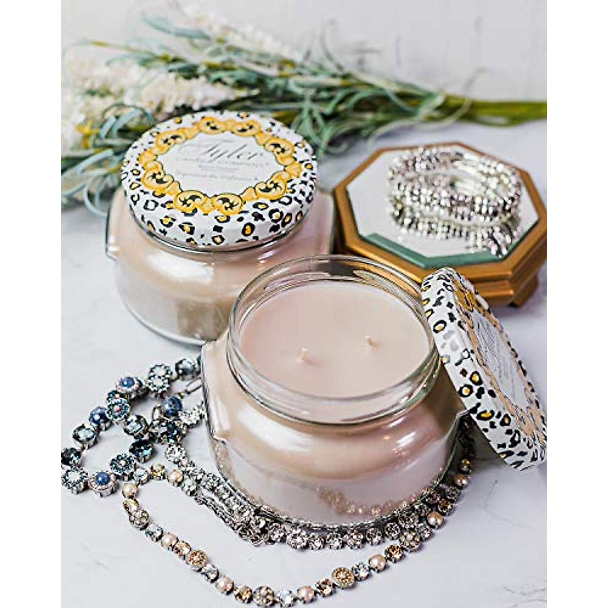 Tyler Candle High Maintenance 2-Pack | 22 oz. Glass Jar Scented Candles | Floral Woody Scents Double-Wick Candles for The Home | Home Fragrance Gift Set Made in USA