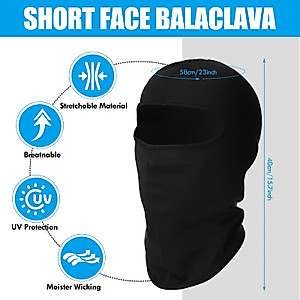 Yahenda 6 Pieces Cooling Balaclava Face Mask Men and Women Short and Long Neck Covers Helmet Hood Helmet Liner for Men Women Uv Sun Protection Outdoor Motorcycle Cycling Fishing Outdoor Sports Black