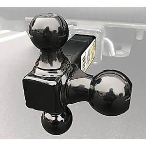 MaxxHaul 70270 Trailer Hitch Hollow Shaft Triple Ball Mount - Black
