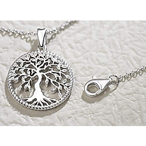 AGVANA 925 Sterling Silver Tree of Life Pendant Necklace for Women Delicate Jewelry Family Tree Necklace Anniversary Birthday Gifts for Women Wife Mom Grandma with Velvet Bag