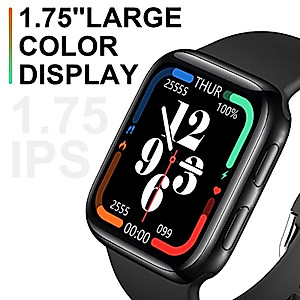 R73 SmartWatch,1.72"HD Touch Screen, Resolution up to 356 * 400dpi, with Multiple Fitness Courses & HITT Exercise, with 24h Heart Rate Monitor, Blood Oxygen & Water Resistant for Android and iOS