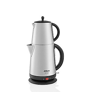 Arzum Tea Tock Electric Turkish Tea Maker, Stainless Steel, 120V