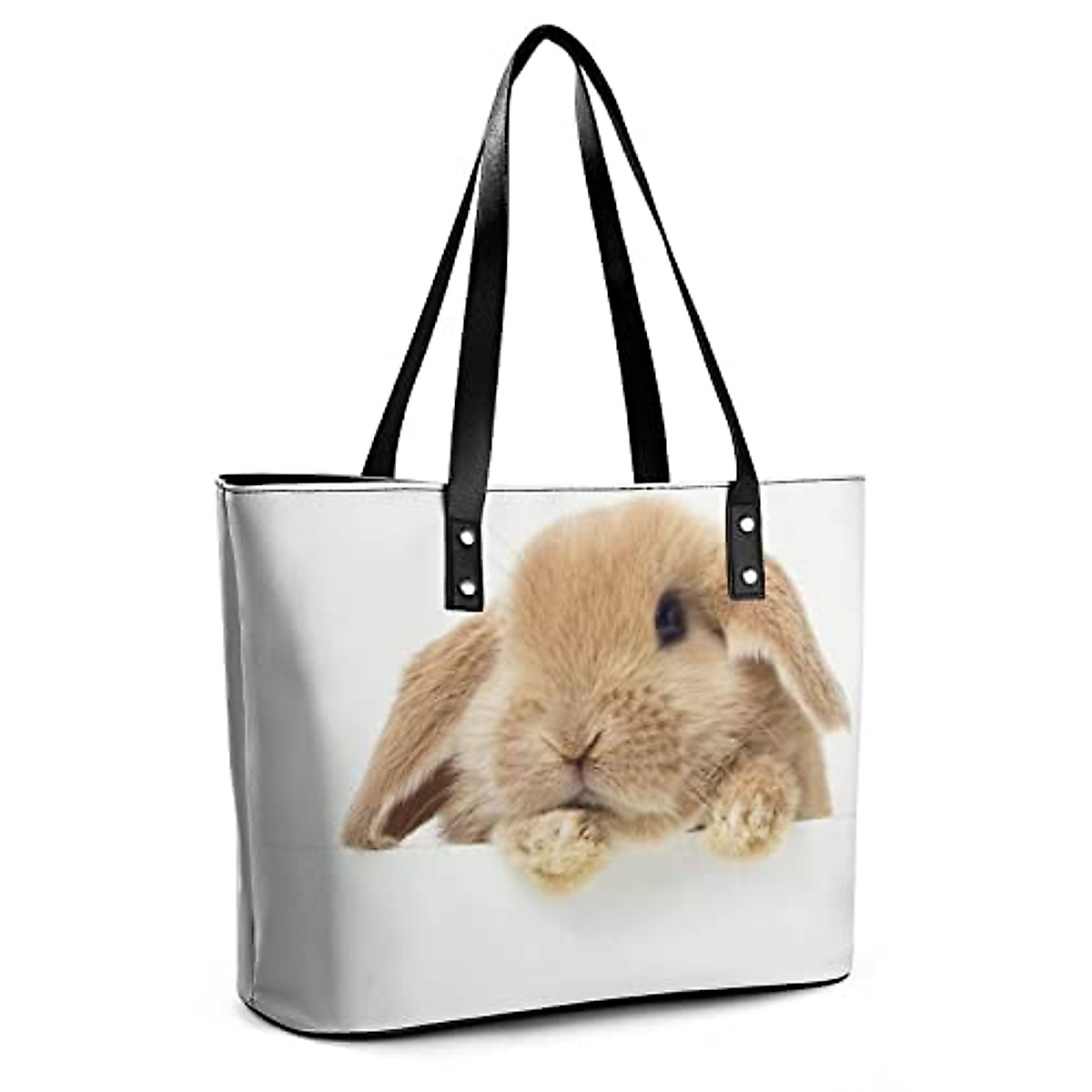 Womens Handbag Animal Rabbit And Bunny Leather Tote Bag Top Handle Satchel Bags For Lady