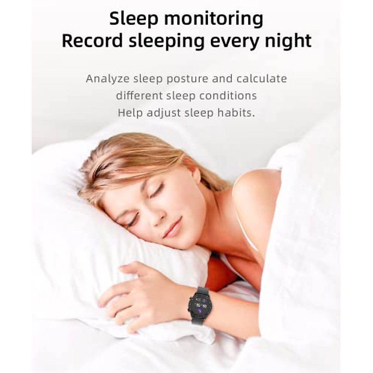 gigididi Smart Watch for Men,Smart Watch for Android Phones Compatible iPhone Military Smart Watch Round Blood Pressure/Pedometer/Heart Rate/Blood Oxygen/Sleep Monitor(Black)