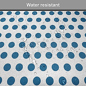 Lunarable Vintage Chair Seating Cushion Set of 2, Retro Polka Dots Navy Blue Circles Pop Art 50s 60s Picnic Inspired Image, Anti-Slip Seat Padding for Kitchen & Patio, 16"x16", Dark Blue and White