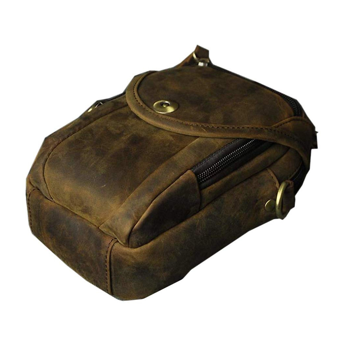 Vintage Leather Phone Belt Bag Waist Pack for Outdoor Travel Flip Phone Case Holster Bum Fanny Pouch Money Coin Purse Wallet Small Shoulder Pocket