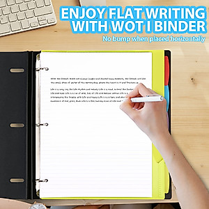 WOT I All-in-one Telescoping Binder Notebook, Refillable 3 Ring Binder with Customized Front Cover+Catalog Back Pocket+5 Subject Dividers+Movable Pocket Folder+60 Sheets Notepaper, Black