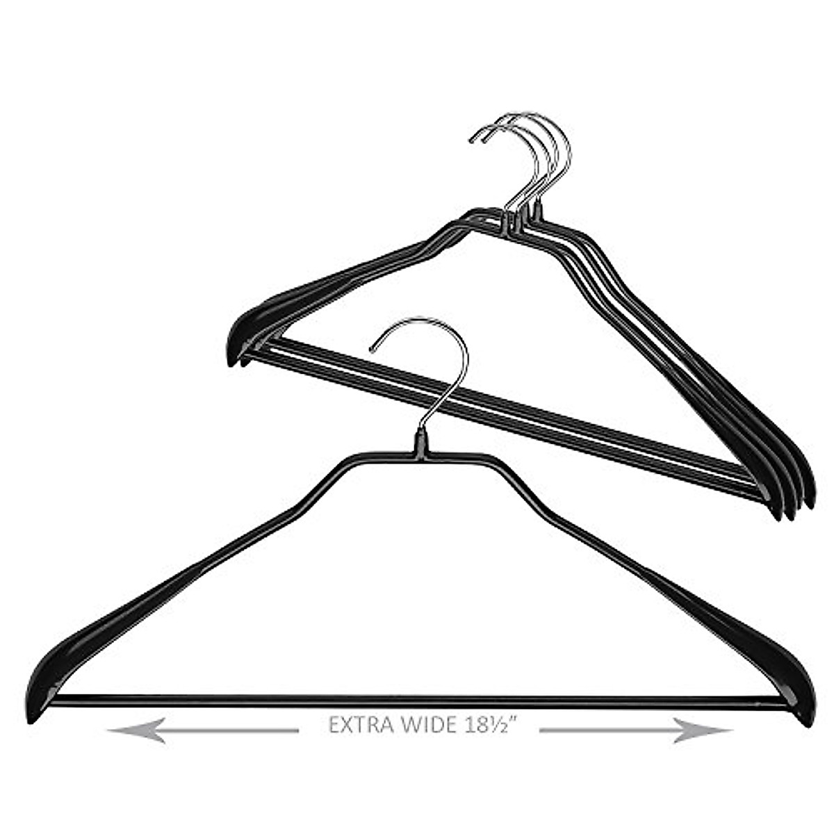 Mawa by Reston Lloyd BodyForm Series Non-Slip Space-Saving Extra Wide Clothes Hanger with Bar for Pants