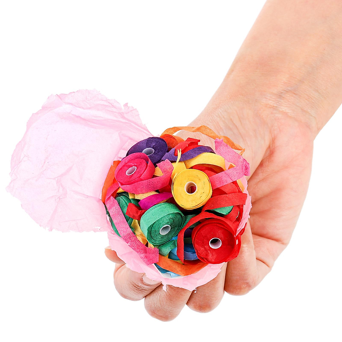 Lawei 30 Pack Throw Streamers, Colorful Hand Throw Confetti Poppers, No Mess Paper Crackers, Romantic Confetti Streamer for Wedding, Birthday, Party, Graduation, Celebrations, Party Favors