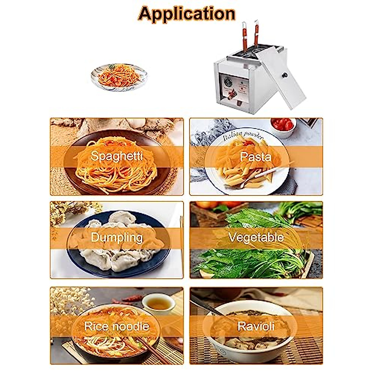 DYRABREST Commercial Electric Pasta Cooker,2 Holes Noodle Cooking Machine,Pasta Makers 110V Cooker Machine with Stainless Steel Lid and 2 Food-Grade Filter for cooking noodles, pasta, dumplings, soup