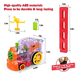 Vanmor Domino Train Toy, Automatic Dominoes for Kids, Mexican Train Musical Toys with Light, Dominos Stacker Blocks Game Toy for Toddlers Age 3-8 Gift