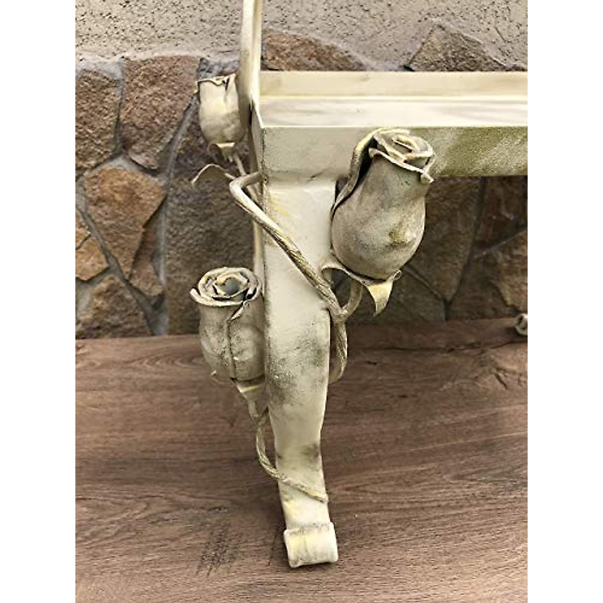 Breakfast in bed tray, iron anniversary gift for her, rose, floral, serving tray, coffee table, iron gift, iron gift for her, bed tray, tray