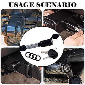 UGSHY 1 PC Trailer Hitch Lock, Pin Diameter 5/8" Fits 2" Receiver, Anti-Theft Locking Hitch Trailer Lock with Key, Universal for Most Trailer, Truck, RV Accessories (Black)