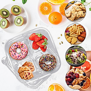 Haawooky 30 Pcs Bento Snack Containers,4 Compartment Meal Prep Lunch Containers with Lids,Food Storage Containers for School Work Travel