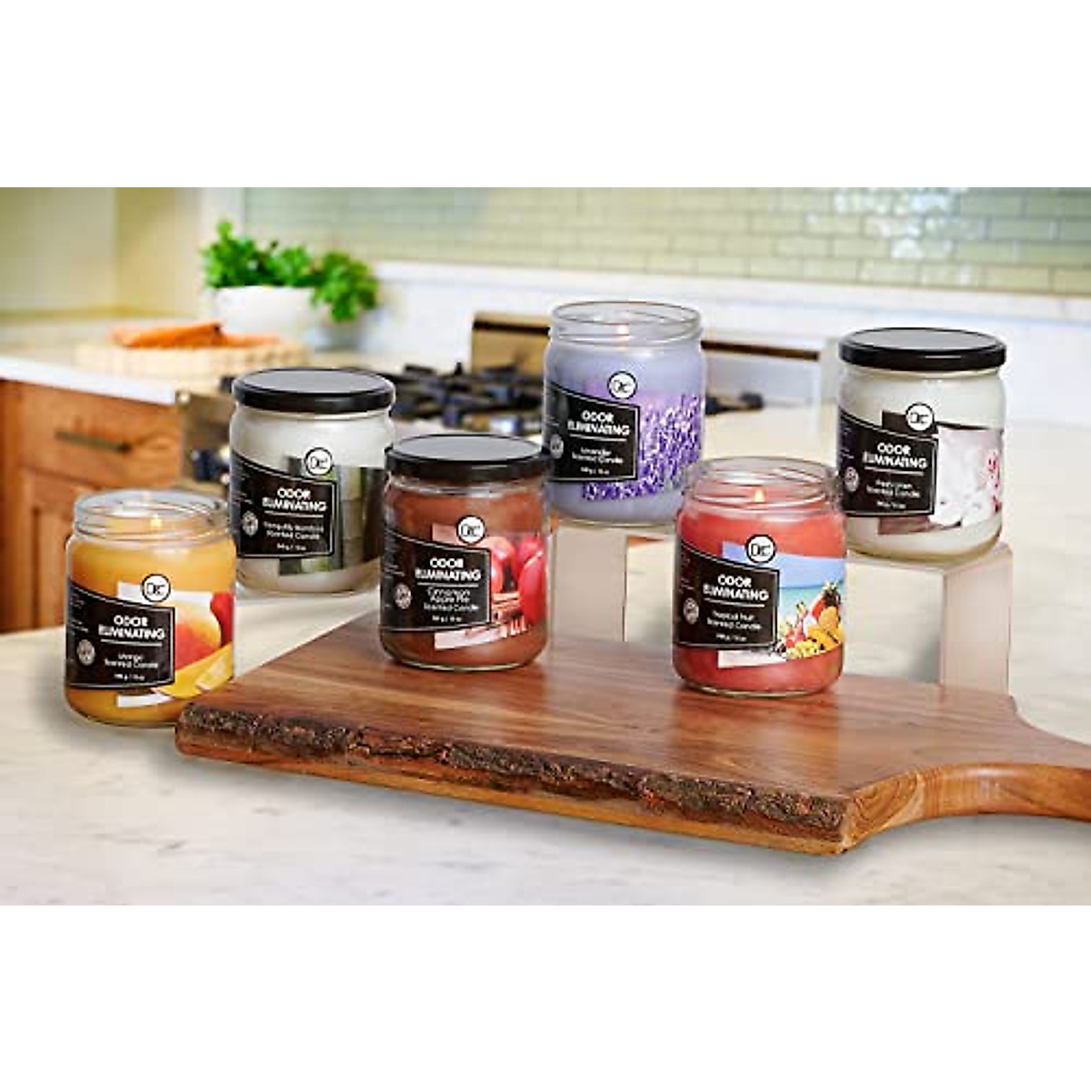 Fresh Linen Odor Eliminating Highly Fragranced Candle - Eliminates 95% of Pet, Smoke, Food, and Other Smells Quickly - Up to 80 Hour Burn time - 12 Ounce Premium Soy Blend