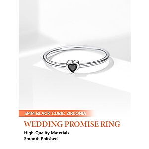 Silver Wedding Band for Woman Heart Cubic Zirconia Jewelry