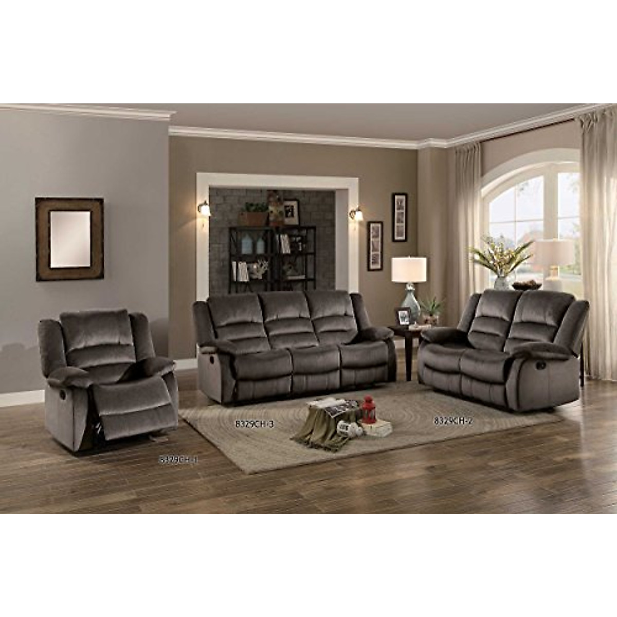 Homelegance Jarita Reclining Loveseat Polyester Fabric Cover, Chocolate