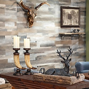 Sagebrook Home 11222 Resting Deer Figurine, 6" x 12.5" x 13.75", Rust