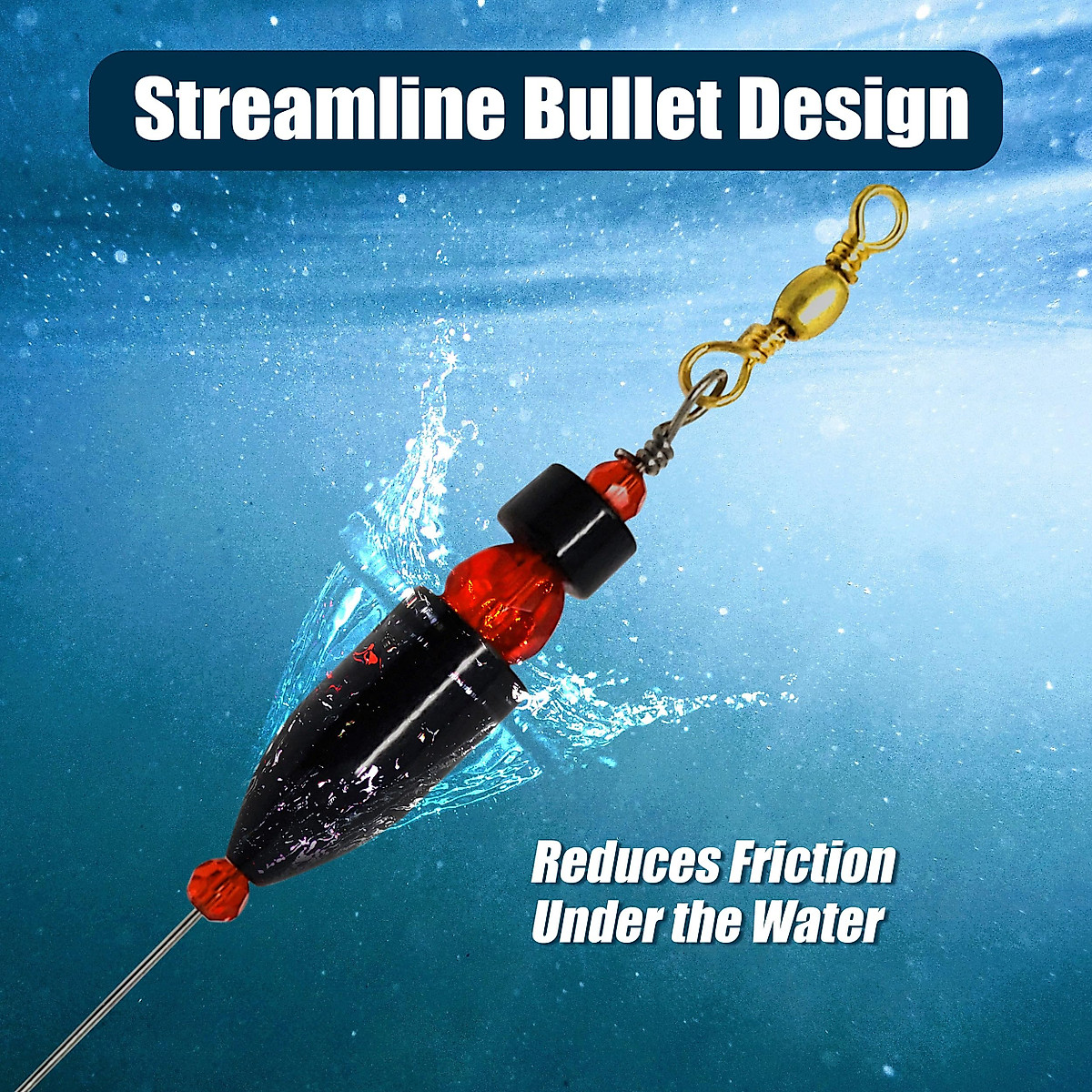 Reaction Tackle Carolina Rig - 3/4oz - Black (6 Pack)