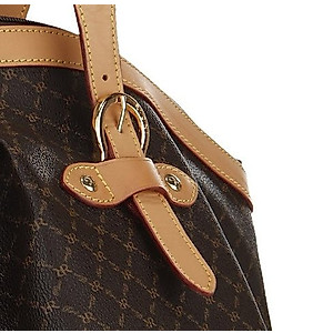 Signature Brown Ruched Satchel with Buckle by Rioni Designer Handbags & Luggage