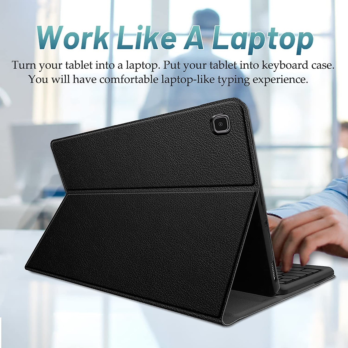 REAL-EAGLE Backlit Keyboard Case for Galaxy Tab A7 Lite 8.7 2021[SM-T220/T225], 7 Colors Light Detachable Wireless Keyboard Protective Case Cover for Samsung Galaxy Tab A7 Lite 8.7 Inch