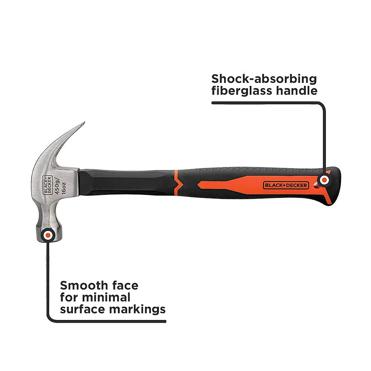BLACK+DECKER Hammer, 16oz (BDHT54003)