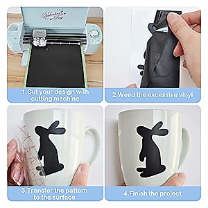 Prime Vinyl Matte Black Permanent Vinyl Roll - 12" x 35 Ft-Matte Black Self Adhesive Vinyl Roll for Silhouette Cameo, Decor Sticker, Cutting Machine, Craft Cutter Machine, Home Decal