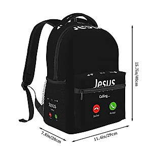 Jesus Cross Backpack Christian Laptop Backpack Casual Shoulder Bag Hiking Travel School Bookbag for Men Women Girls Boys