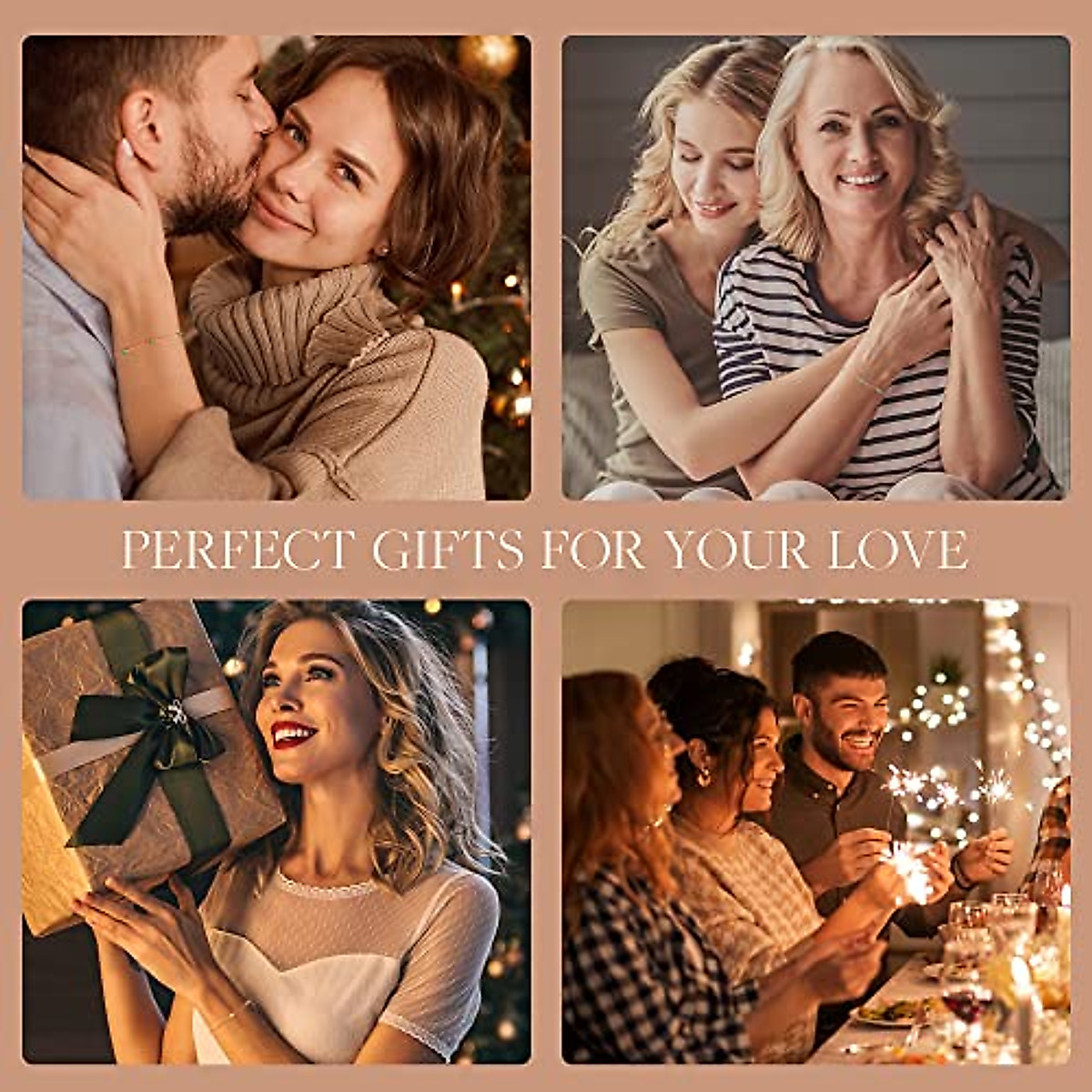 LOUISA SECRET Birthstone Bracelets for Women Girl, 925 Sterling Silver Dainty Simple Women Charm Link Bracelet, Birthday Anniversary Jewelry Gifts for Woman Girlfriend Mother Mom Her Wife