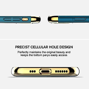 RORSOU iPhone 11 Pro Max Case, 3 in 1 Ultra Thin and Slim Hard Case Coated Non Slip Matte Surface with Electroplate Frame for Apple iPhone 11 Pro Max (6.5")(2019) - Dark Green