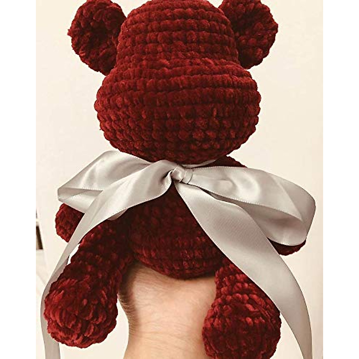 8 oz/250g Chenille Yarn,Wine Red DIY Velvet Chenille Yarn,Bulky Luxury Chenille Yarn for Crochet Hat Scarf