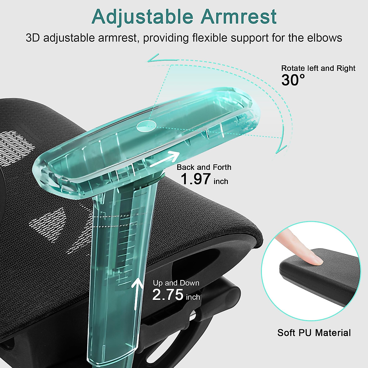 VECELO Swivel Ergonomic High Back Mesh Office Chair with Retractable Footrest, Adjustable Backrest, Tilt Function, 3D Armrests & Headrest, Lumbar Support for Executive/Computer Desk/Task Work, Black