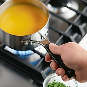 KitchenAid Saucepan with Pour Spouts, 1 Quart, Brushed Stainless Steel