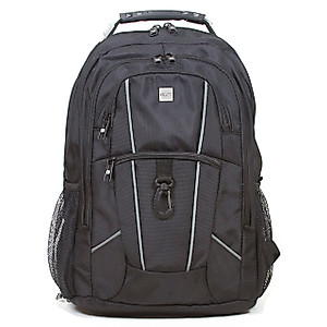 Dejuno Commuter Backpack Checkpoint-Friendly 15.6" Laptop Pocket, Black, Inch