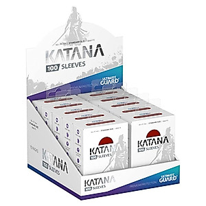 Ultimate Guard Katana Sleeves Red Standard Size Cards Display Box [10 Packs]
