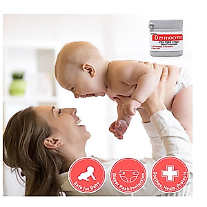 DERMOCREM ‐ Diaper Rash Cream for Baby, Soothes, Heals, and Protects, Relief and Treatment of Diaper Rash, Zinc Oxide Cream (8.8 Oz.(250 G)