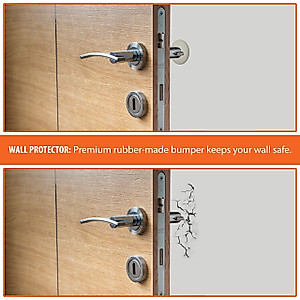 Premium Quality 12 Pcs Door Bumper Self Adhesive Sticker Strong Stickiness Wall Protector Guard Door Knob Stopper 1.6 Inches Rubber Round White Silicone Door Handle Bumper Set