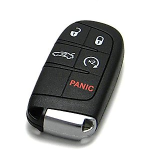 OEM Electronic 5-Button Smart Key Fob Remote Compatible With 2015-2017 Chrysler 200 (FCC ID: M3M-40821302, P/N: 68155687)